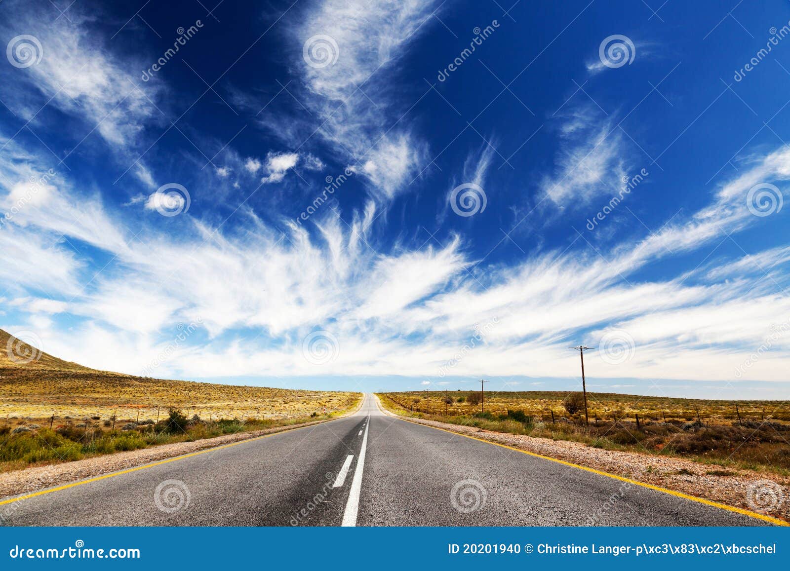 Endless, Lonely Road or Highway Stock Photo - Image of future, grass ...