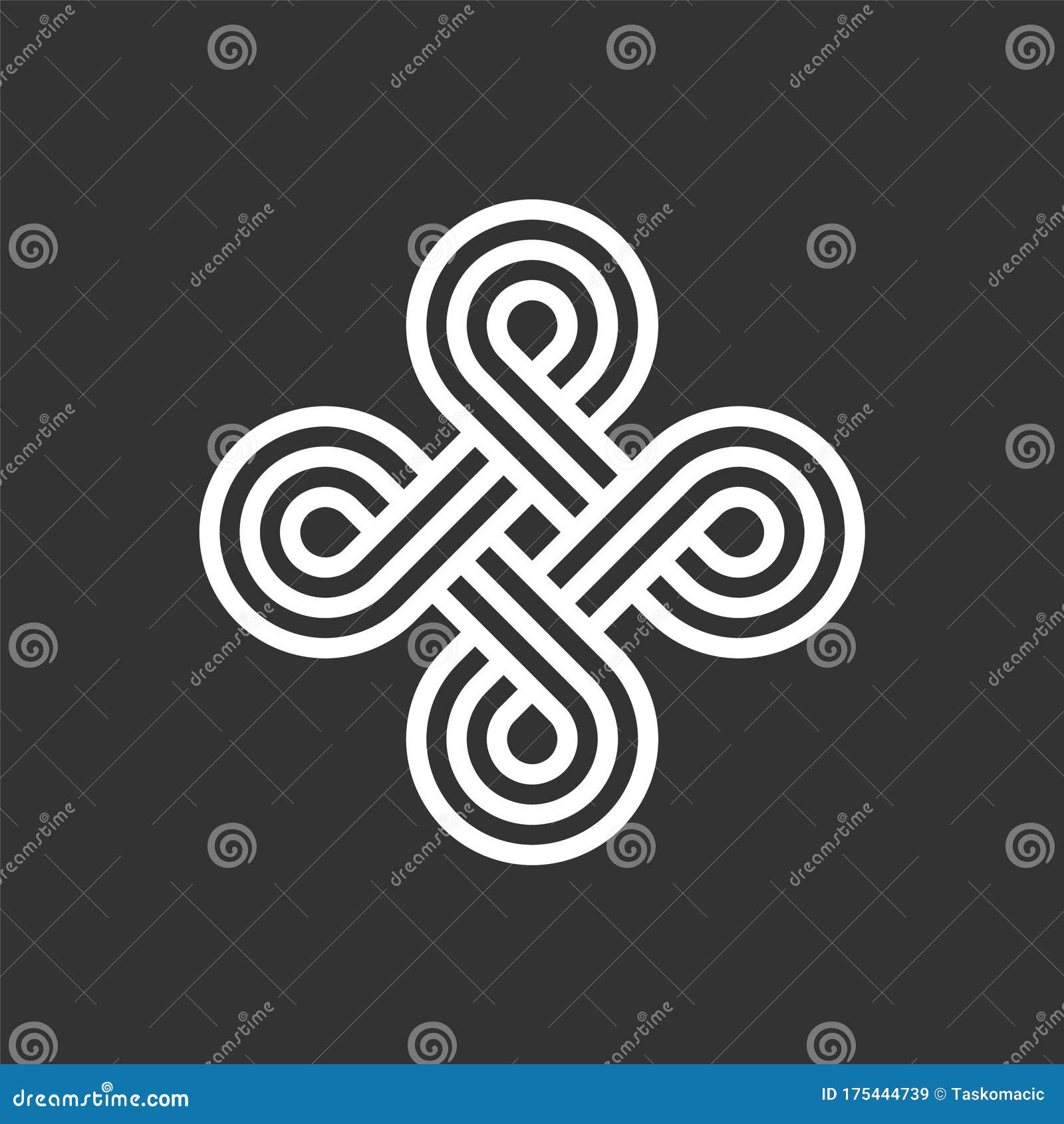 Endless Loop. Celtic Interlocking Knot. Abstract Perpetual Motion Icon ...
