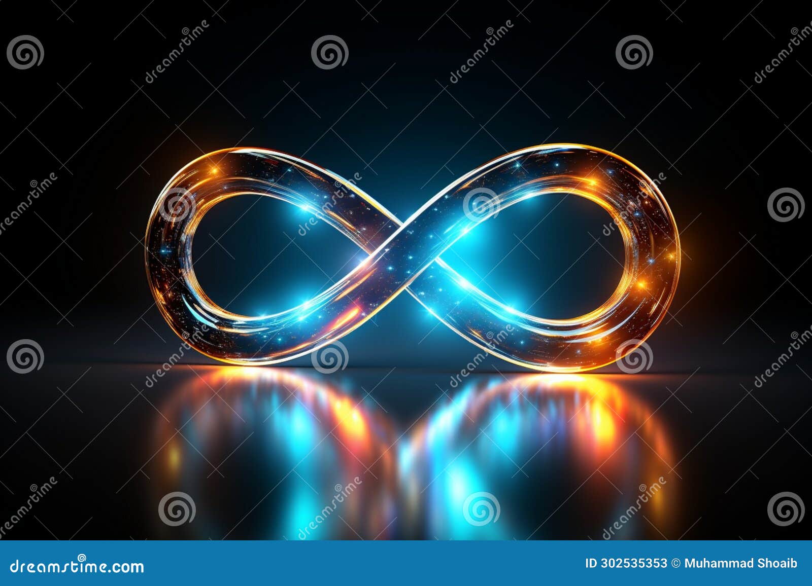 Endless Loop Glowing Neon Infinity Symbol Underlines Eternal ...