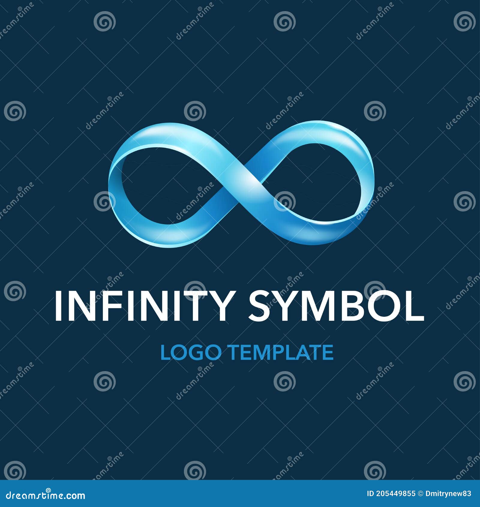 Endless Loop Infinity Symbol in Blue Decoration Stock Vector ...