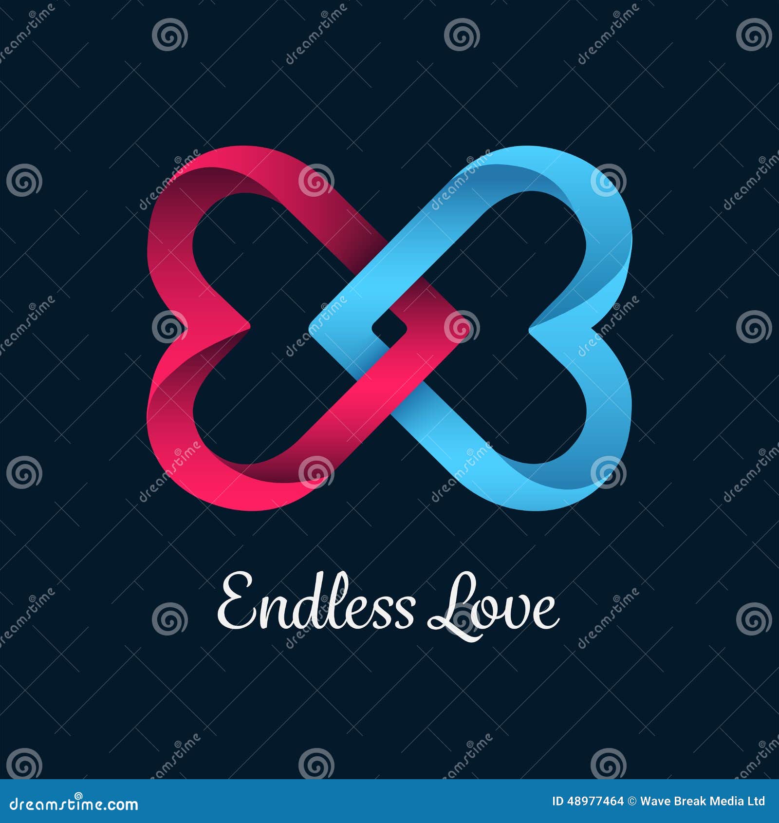Endless Love Vector with Linking Hearts Stock Vector - Illustration of ...