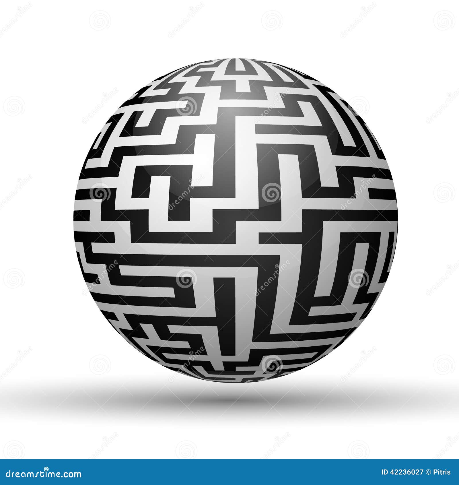 Endless Maze with Spherical Shape Stock Vector - Illustration of ...