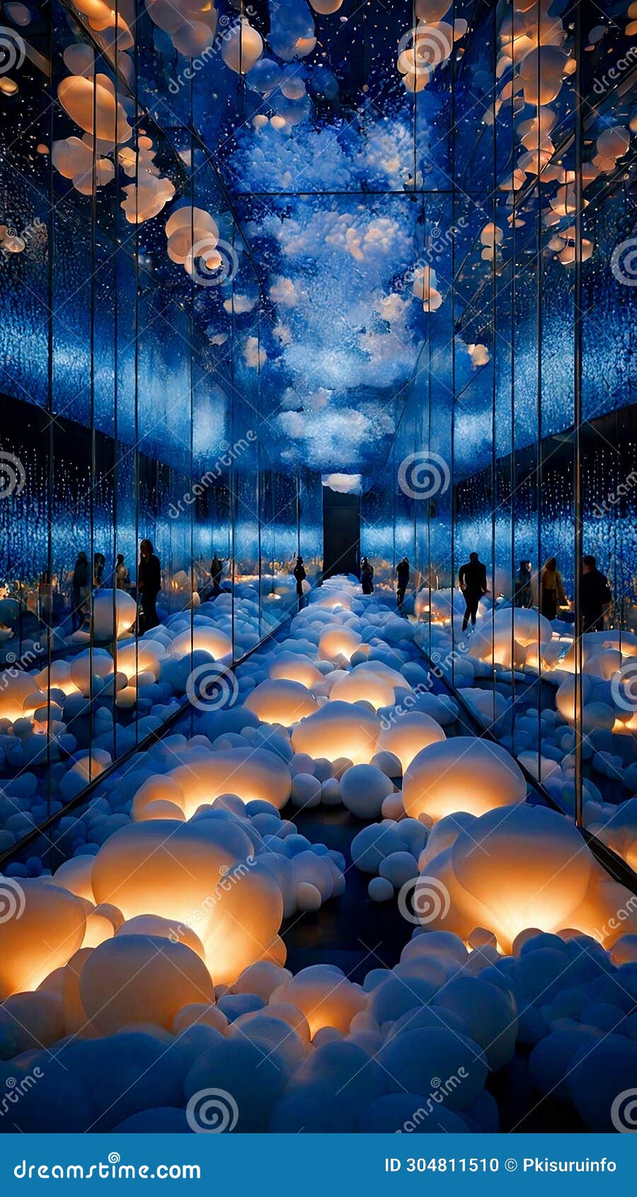 Endless mirror hallway stock illustration. Illustration of interior ...