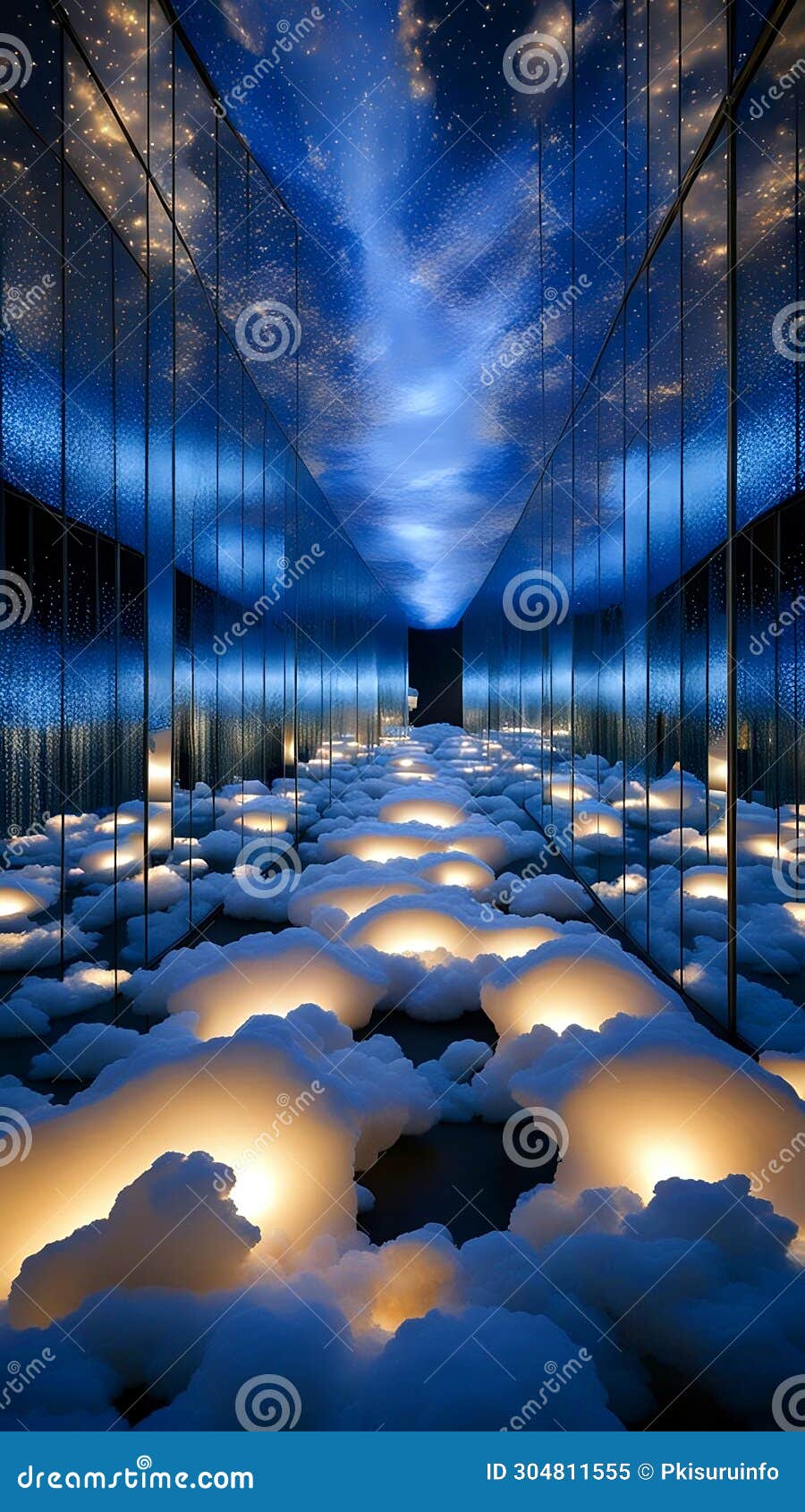 Endless mirror hallway stock illustration. Illustration of graphic ...