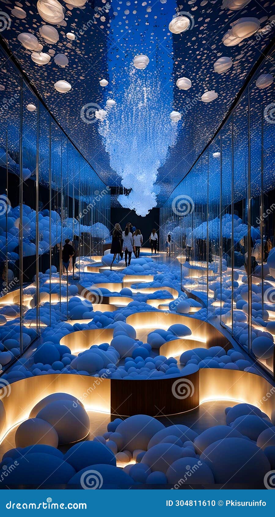 Endless mirror hallway stock illustration. Illustration of portal ...