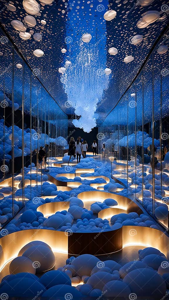 Endless mirror hallway stock illustration. Illustration of portal ...