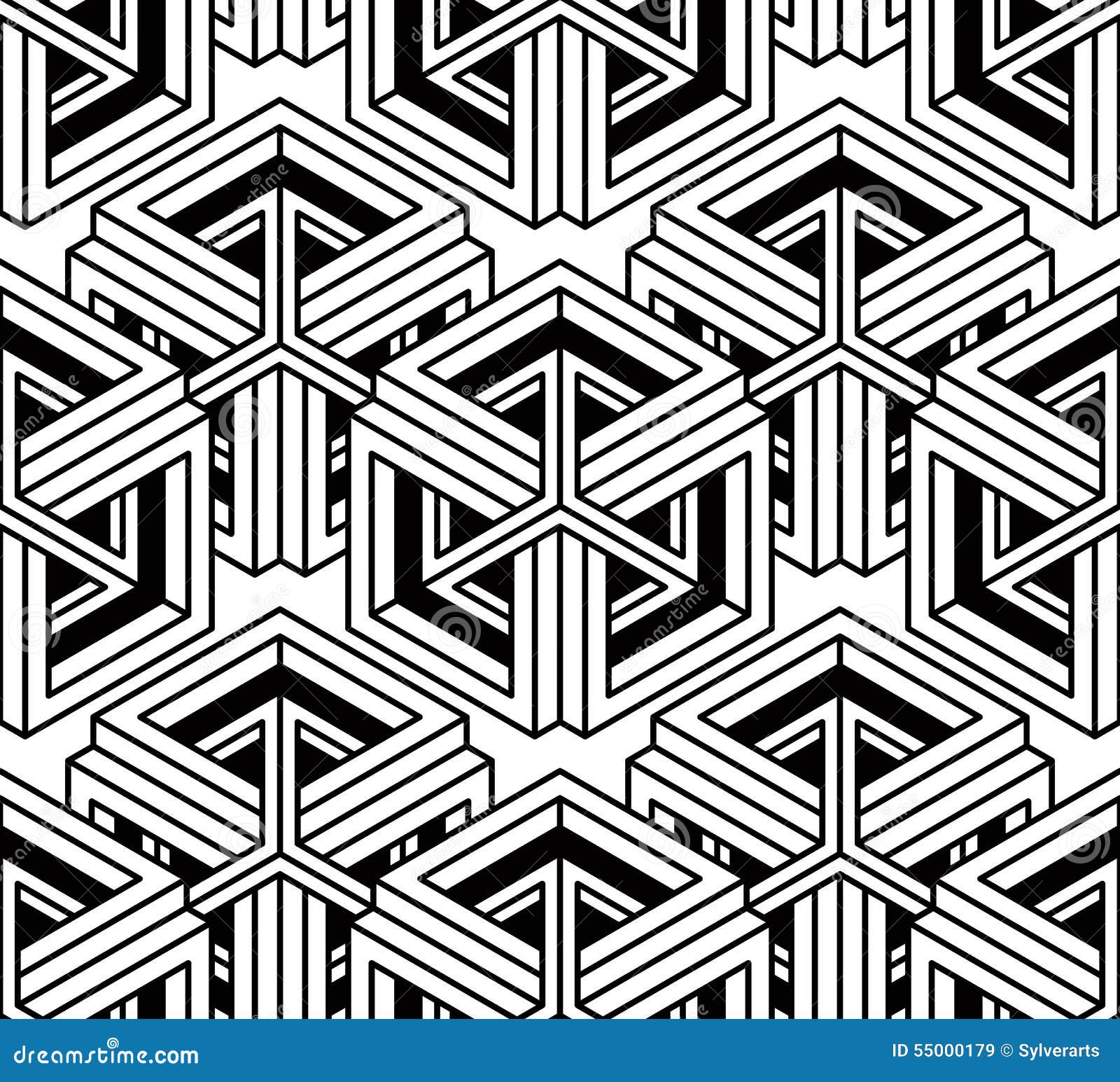 Endless Monochrome Symmetric Pattern, Graphic Design. Geometric Stock ...