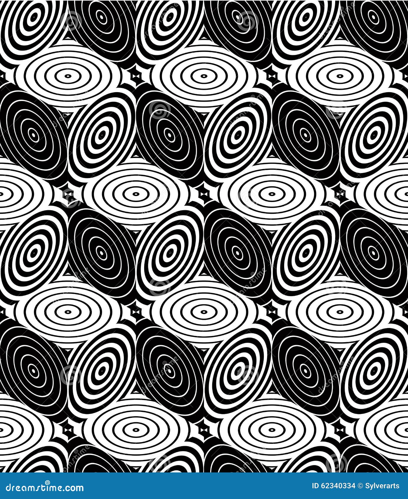Endless Monochrome Symmetric Pattern Graphic Design Geometric Stock
