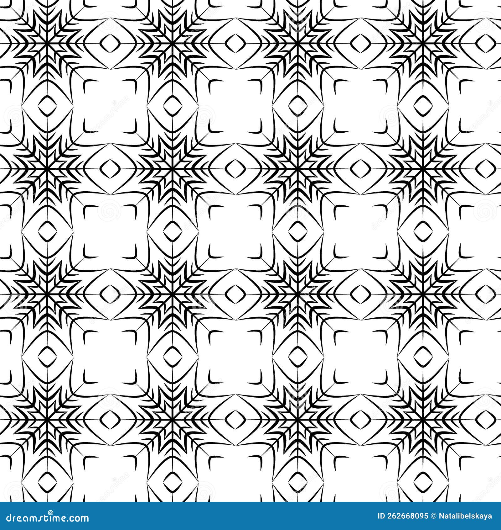 Endless Pattern of Outline Drawing Openwork Snowflakes. Vector Repeat ...