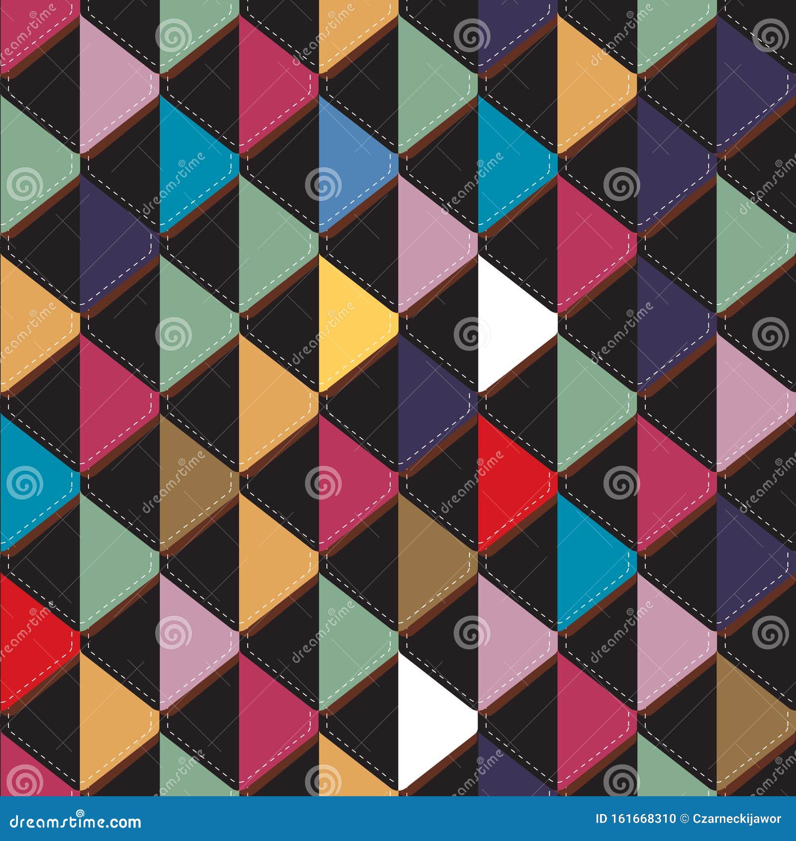 The Endless Pattern of Triangle Shape with Different Colors. Textile ...
