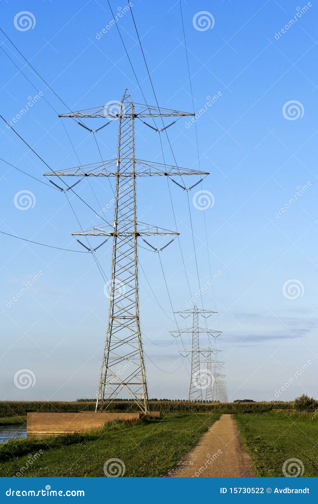 Endless power lines stock photo. Image of landscape, electrical - 15730522