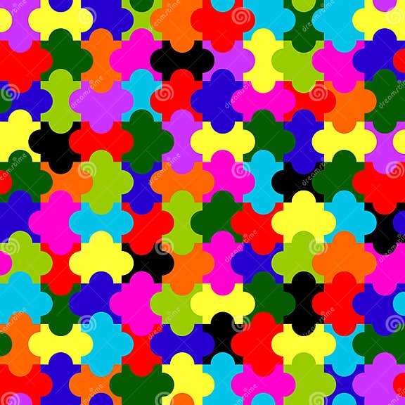 Endless Puzzle Pattern Texture Stock Vector - Illustration of colored ...