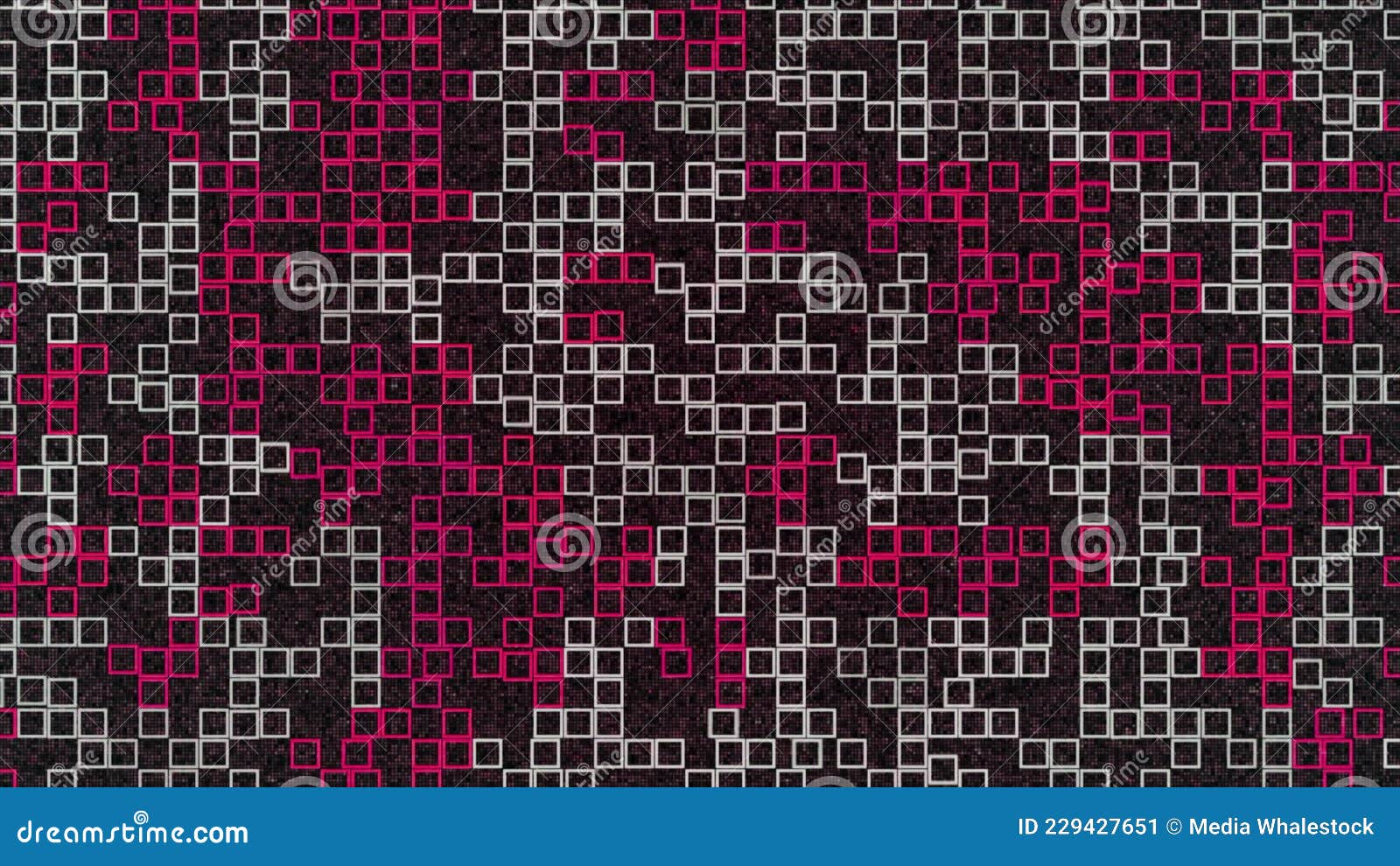 Endless Quantity of Rows of Squares on a Dark Background, Seamless Loop ...