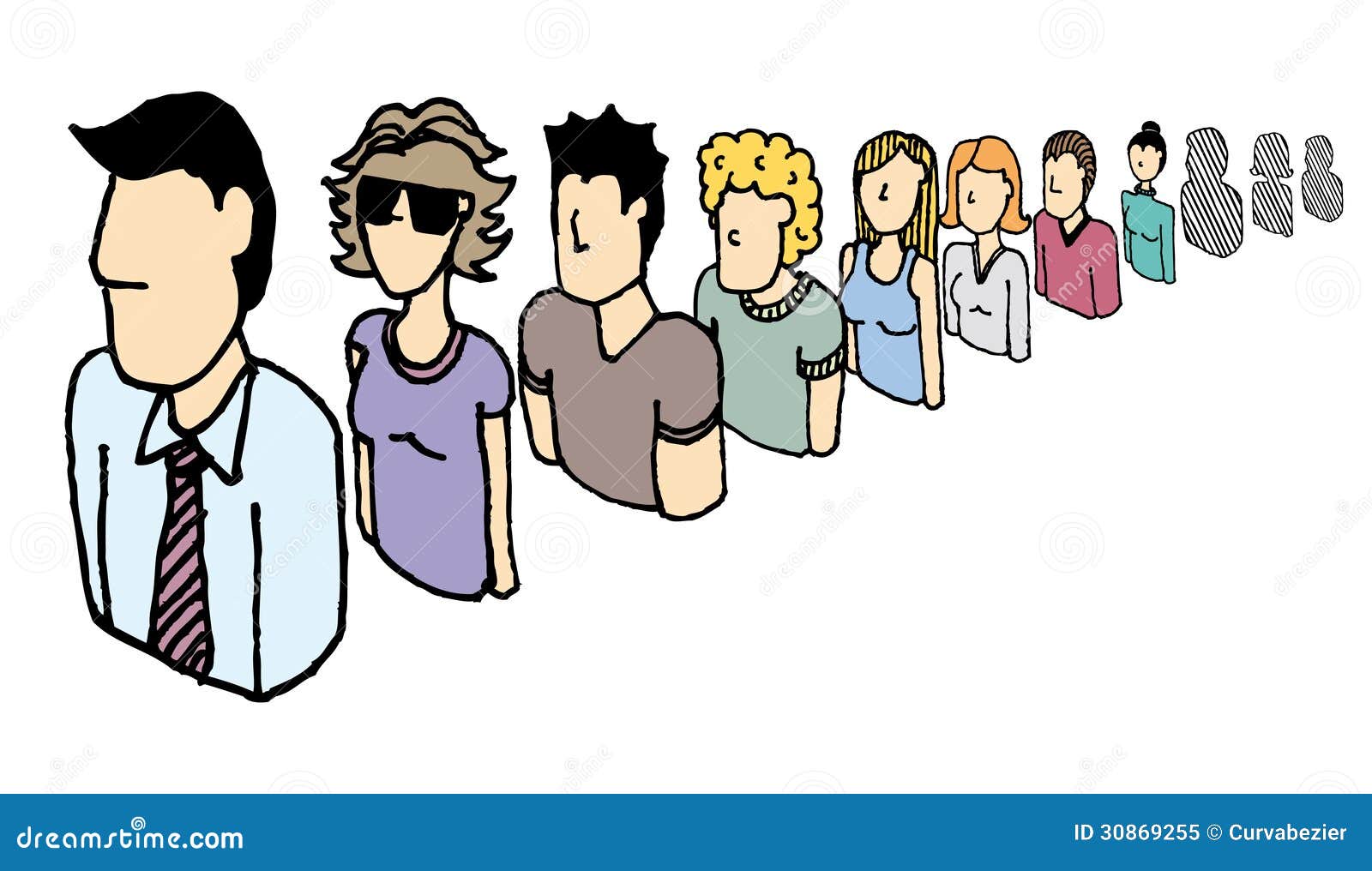 Endless queue stock illustration. Illustration of infinity - 30869255