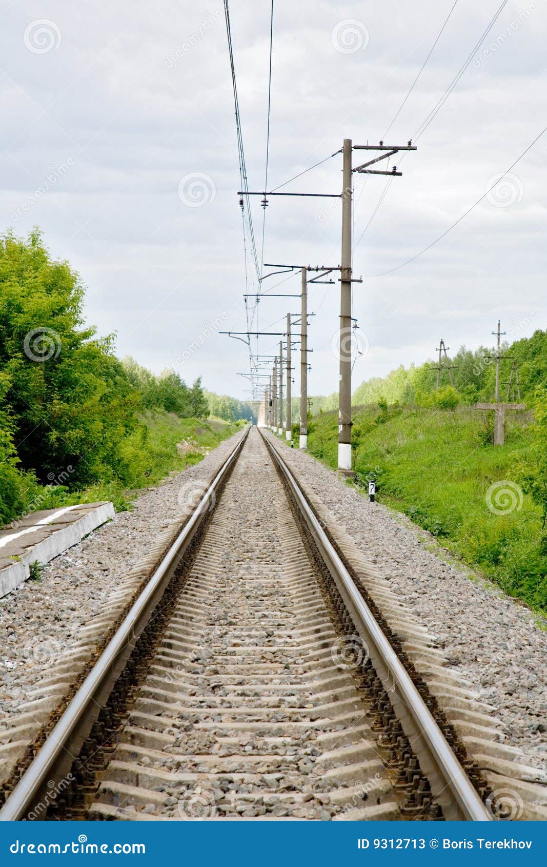 Endless railway track stock image. Image of perspective - 9312713