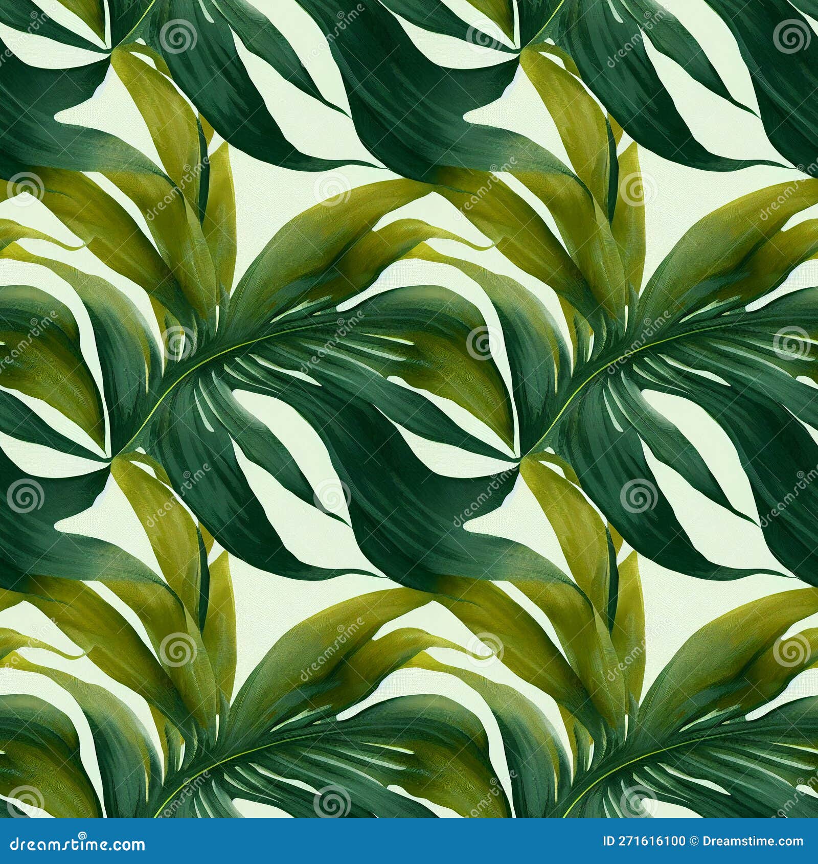 Summer Seamless Pattern with Tropical Exotic Leaves. Stock Illustration ...