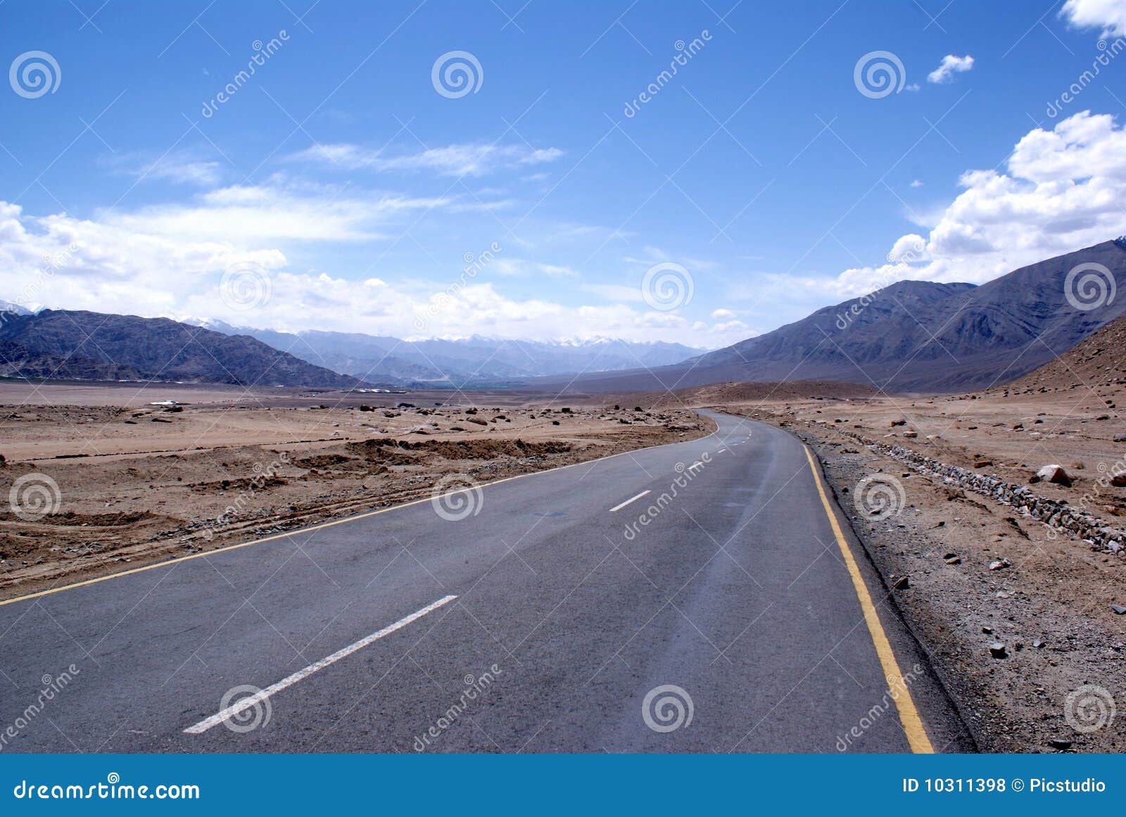 Endless Road Driving Drive Empty Desert Landscape Portrait Format ...