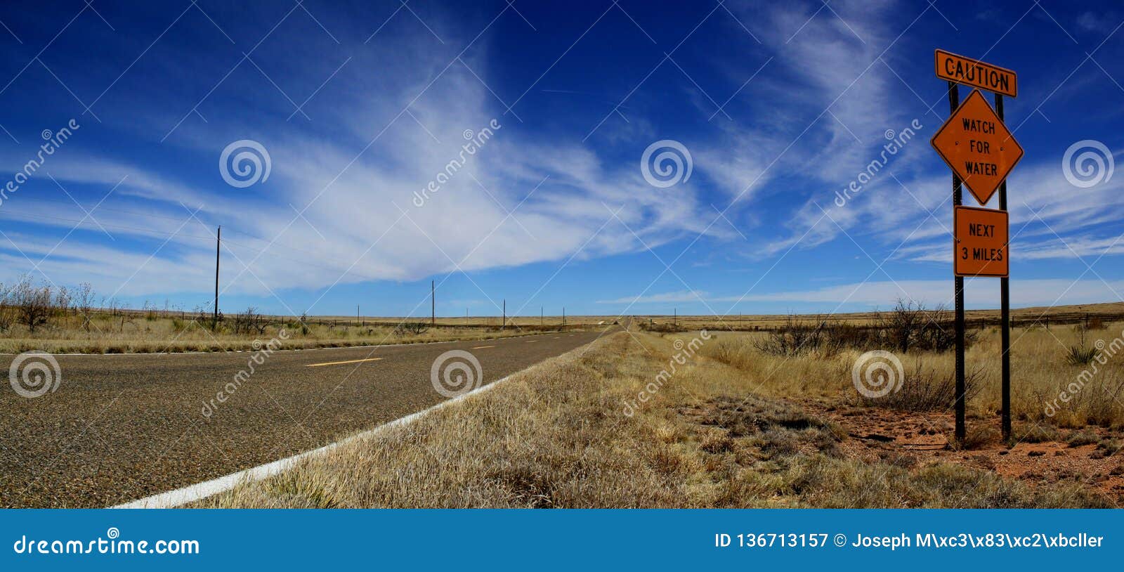 Endless Road in the Desert - USA - Highway Panoramic Shot Stock Image ...