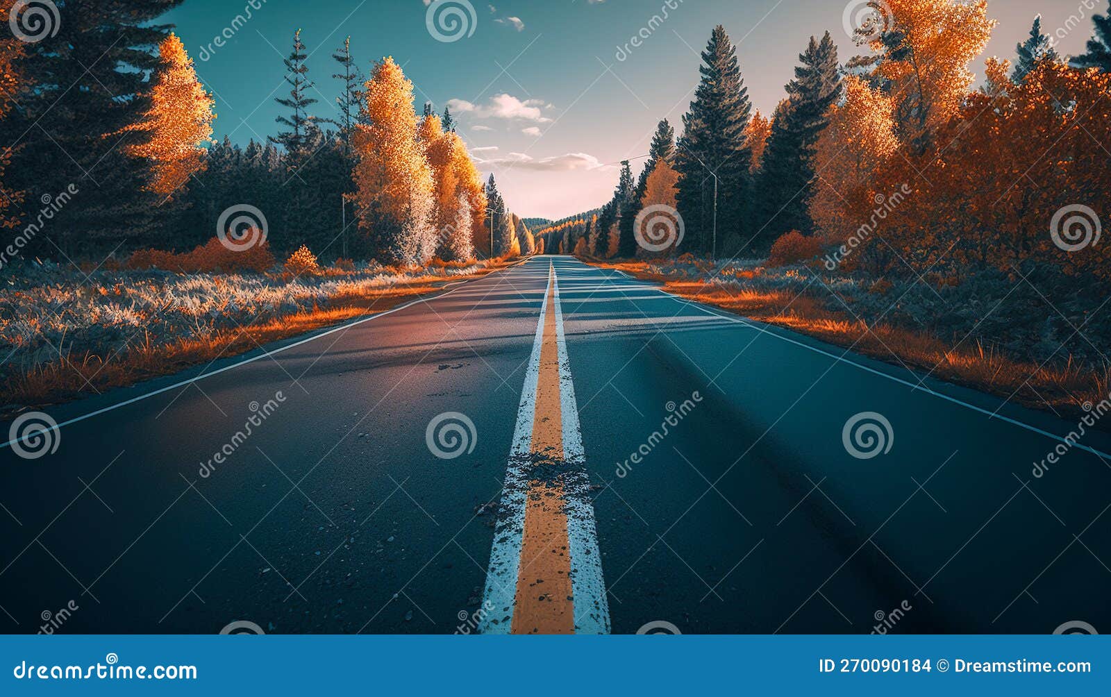 Endless Road, Long Empty Road Stretching into the Distance, Generative ...