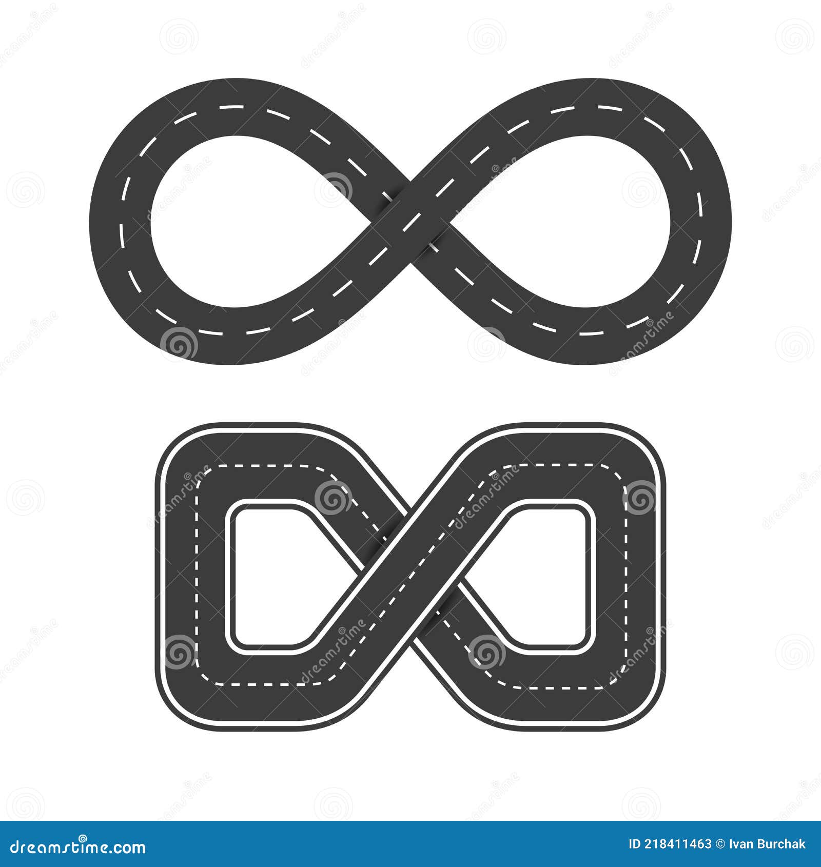 Endless Road with a Markings. Flat Style Vector Illustration Stock ...