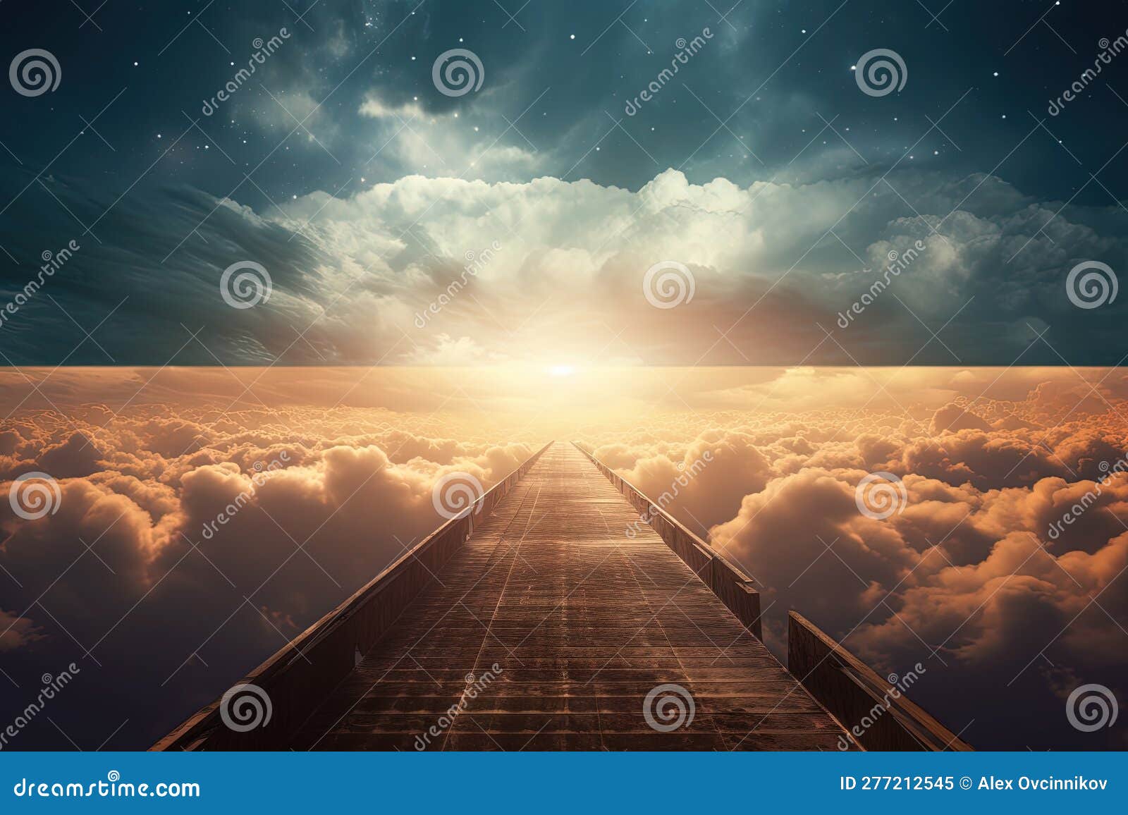 Endless Road To Heaven: a Pathway To Eternity. Stock Illustration ...