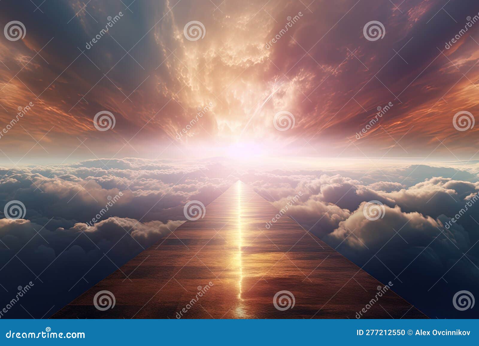 Endless Road To Heaven: a Pathway To Eternity. Stock Illustration ...