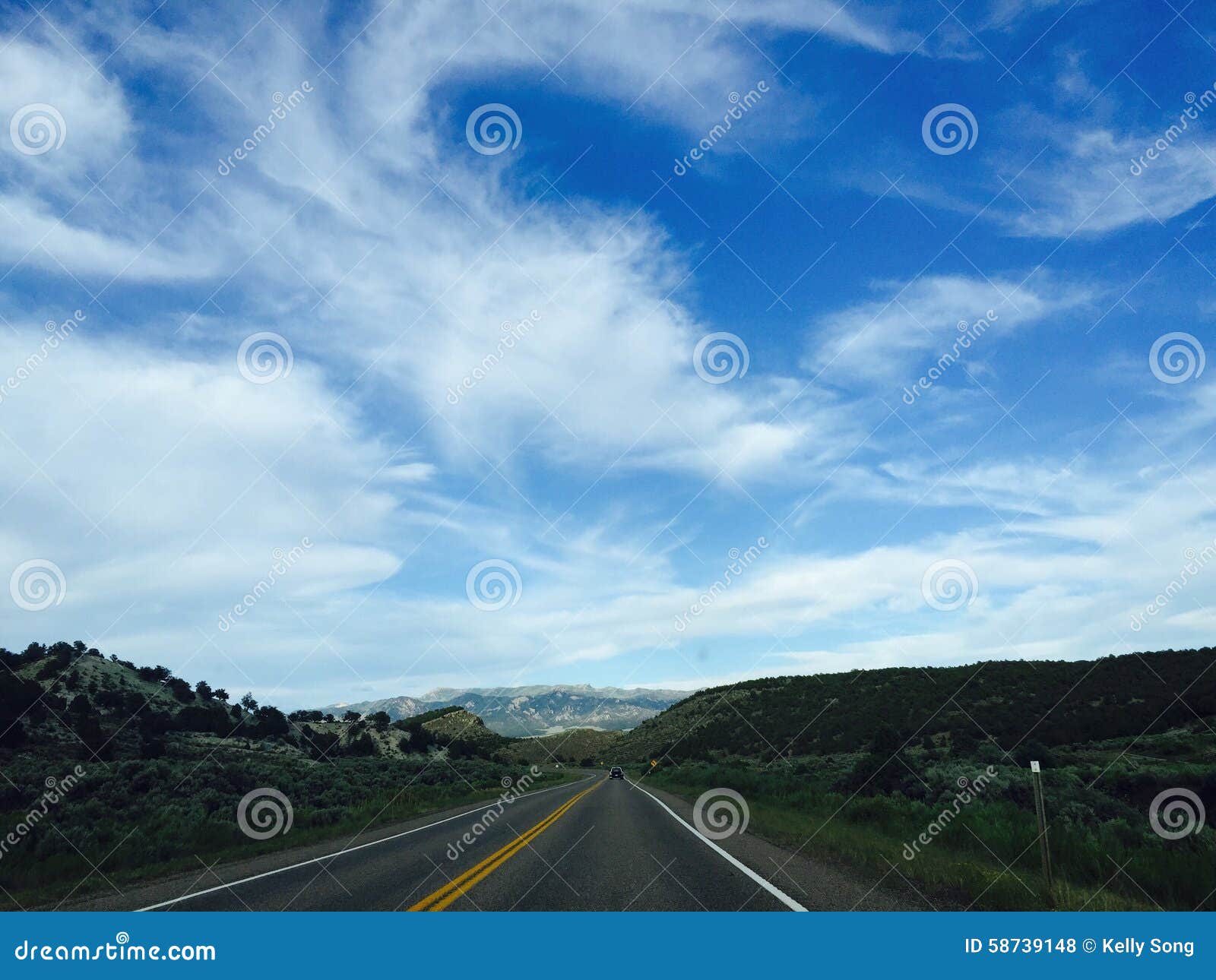 Endless road stock photo. Image of road, clouds, nature - 58739148