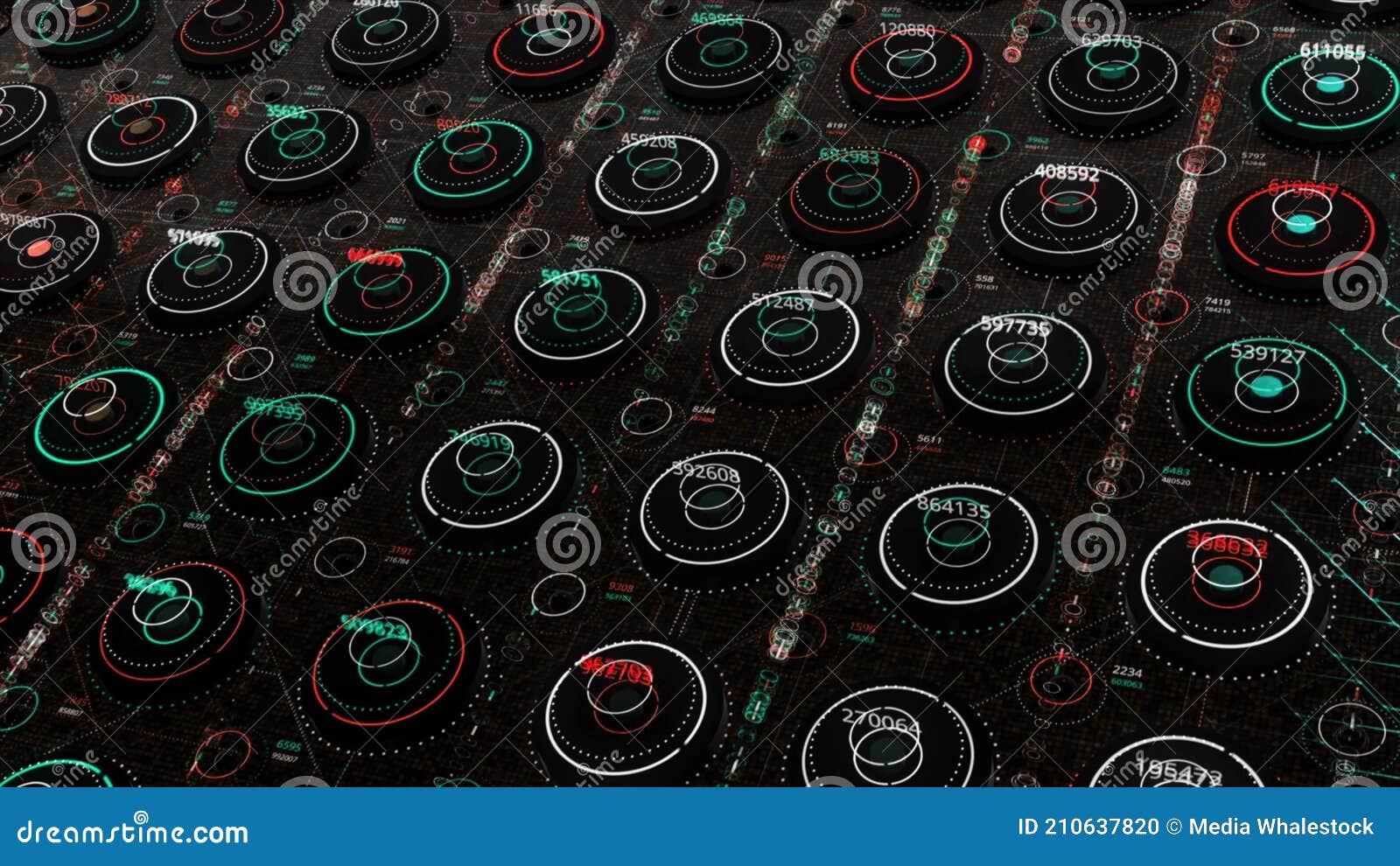 Endless Rows of Representated Data in Digital View, Seamless Loop ...