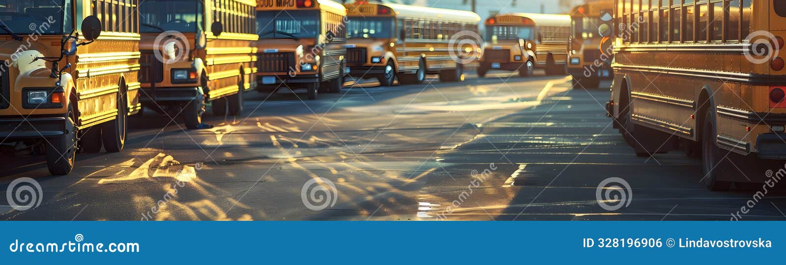 Endless Rows Of School Buses. Stock Photography | CartoonDealer.com ...