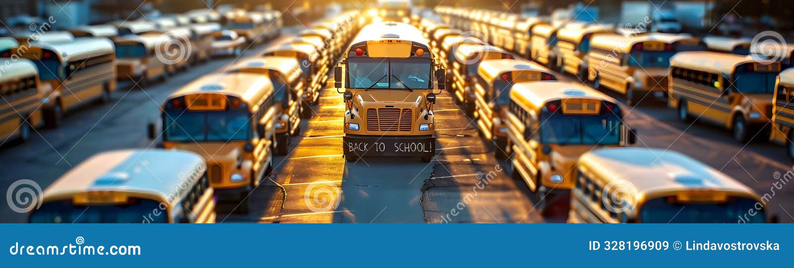 Endless Rows Of School Buses. Royalty-Free Stock Image | CartoonDealer ...