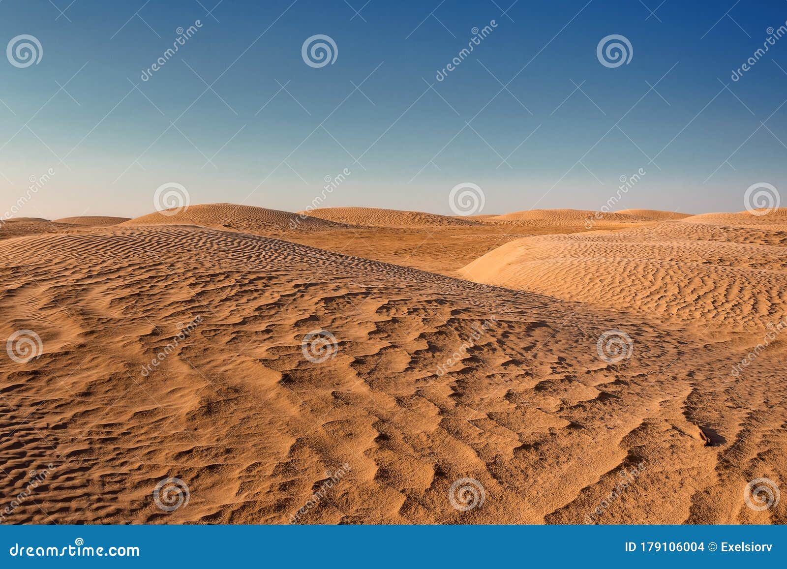 Endless Sand Dunes of the Sahara Desert, with a Pattern on the Sand ...