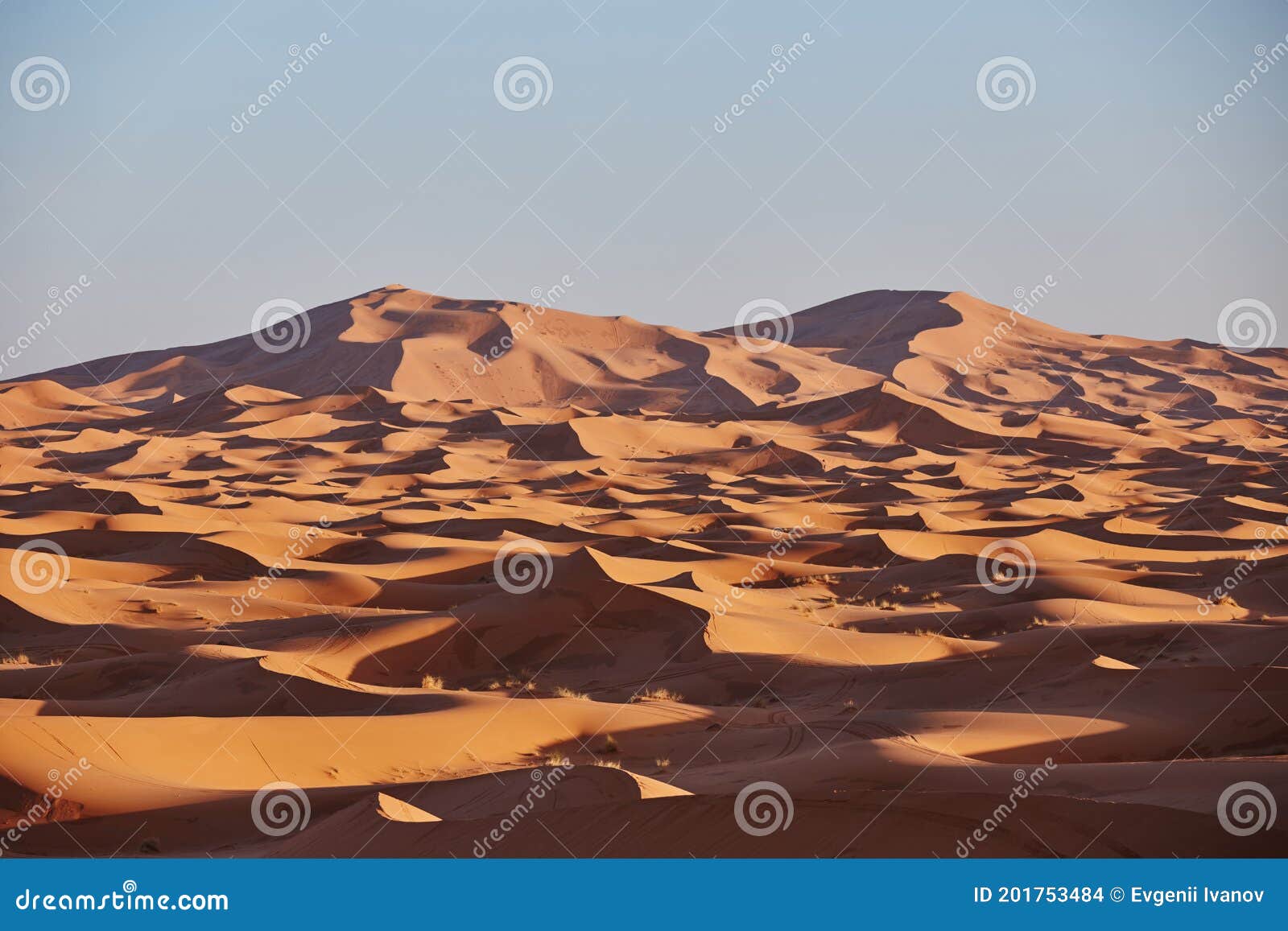 Endless Sands Of The Sahara Desert Beautiful Sunset Over Sand Dunes Of