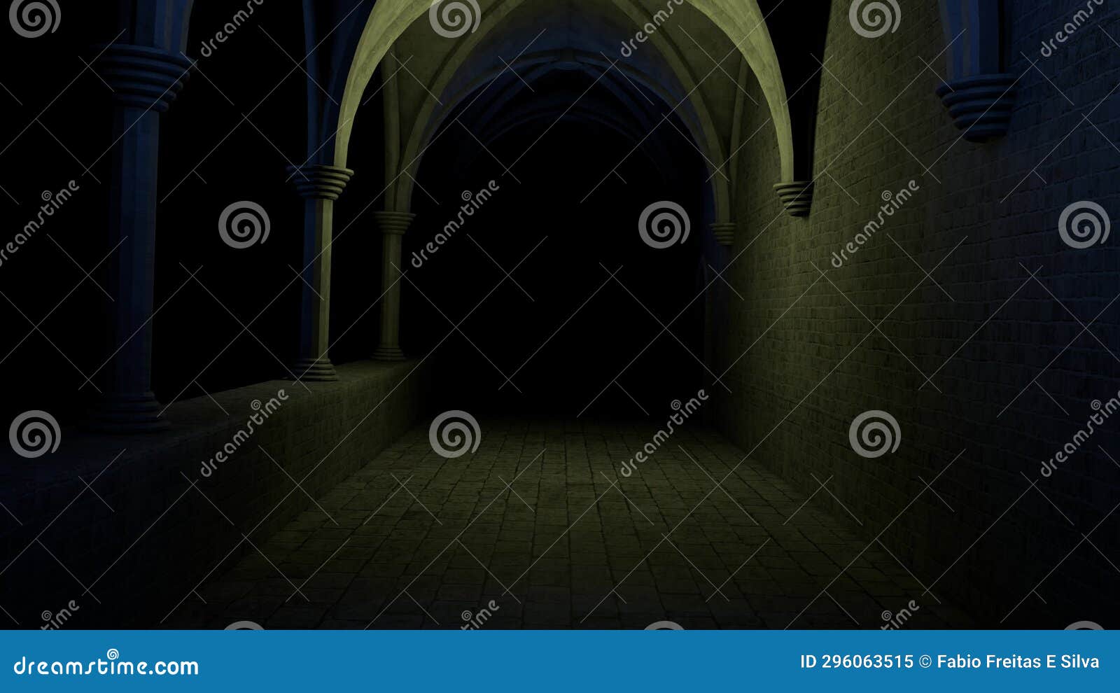 Endless Scary Monastery Corridor at Night. Stock Video - Video of ...