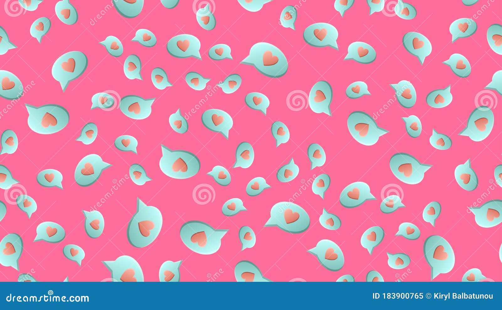 Endless Seamless Pattern of Beautiful Festive Love Joyful Hearts in ...