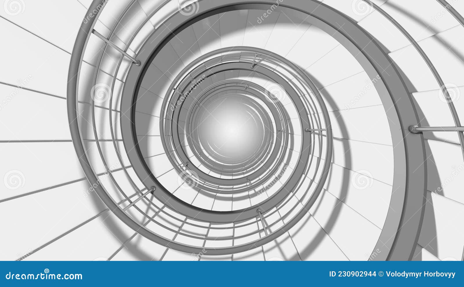 Endless Spiral Staircase. Looped Video. 3D Render Stock Illustration ...