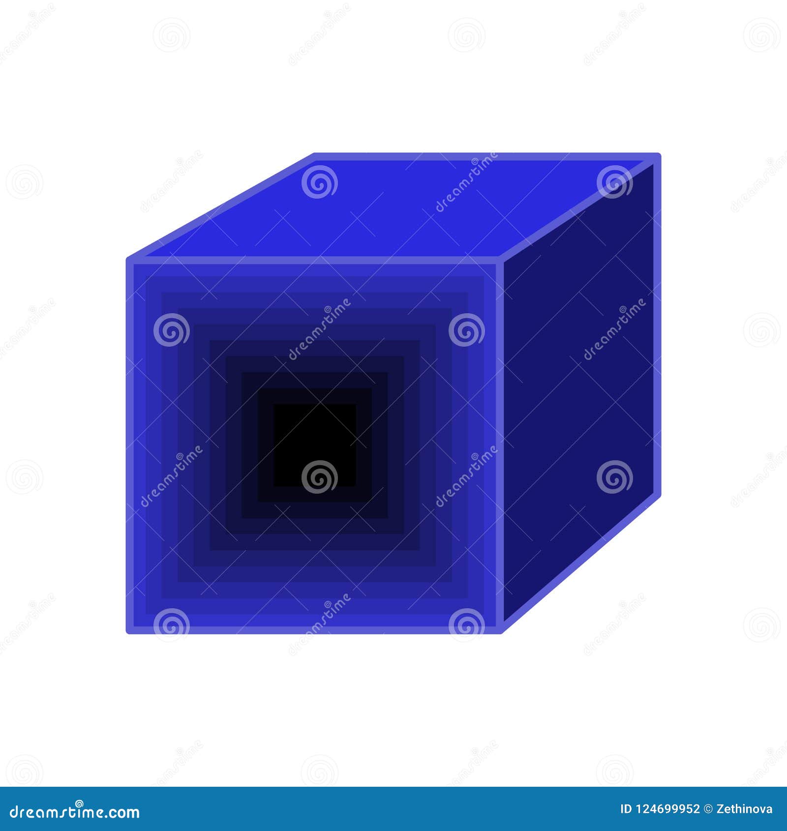 Endless Square Cube Shape Illustration Stock Illustration ...