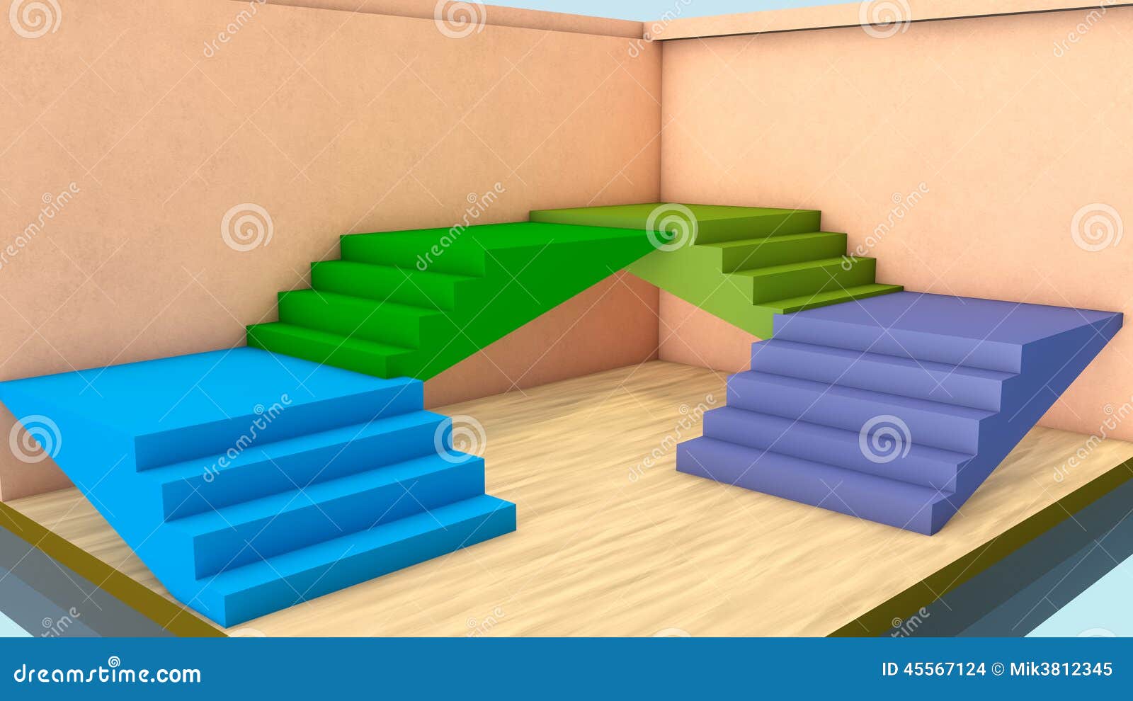 Endless stairs stock illustration. Illustration of construction - 45567124