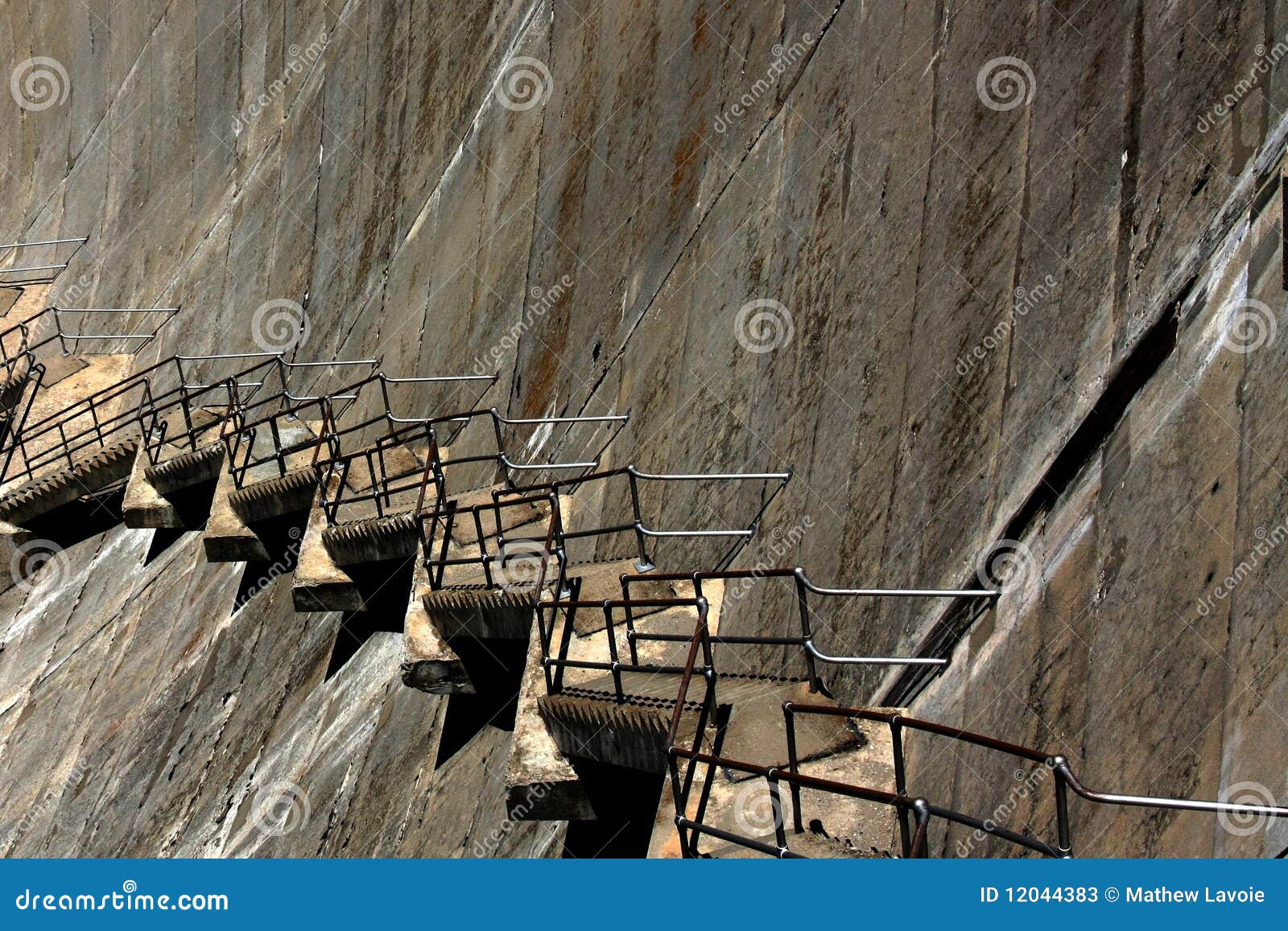 Endless Stairs Diagonally Down a Dam Stock Image - Image of danger ...