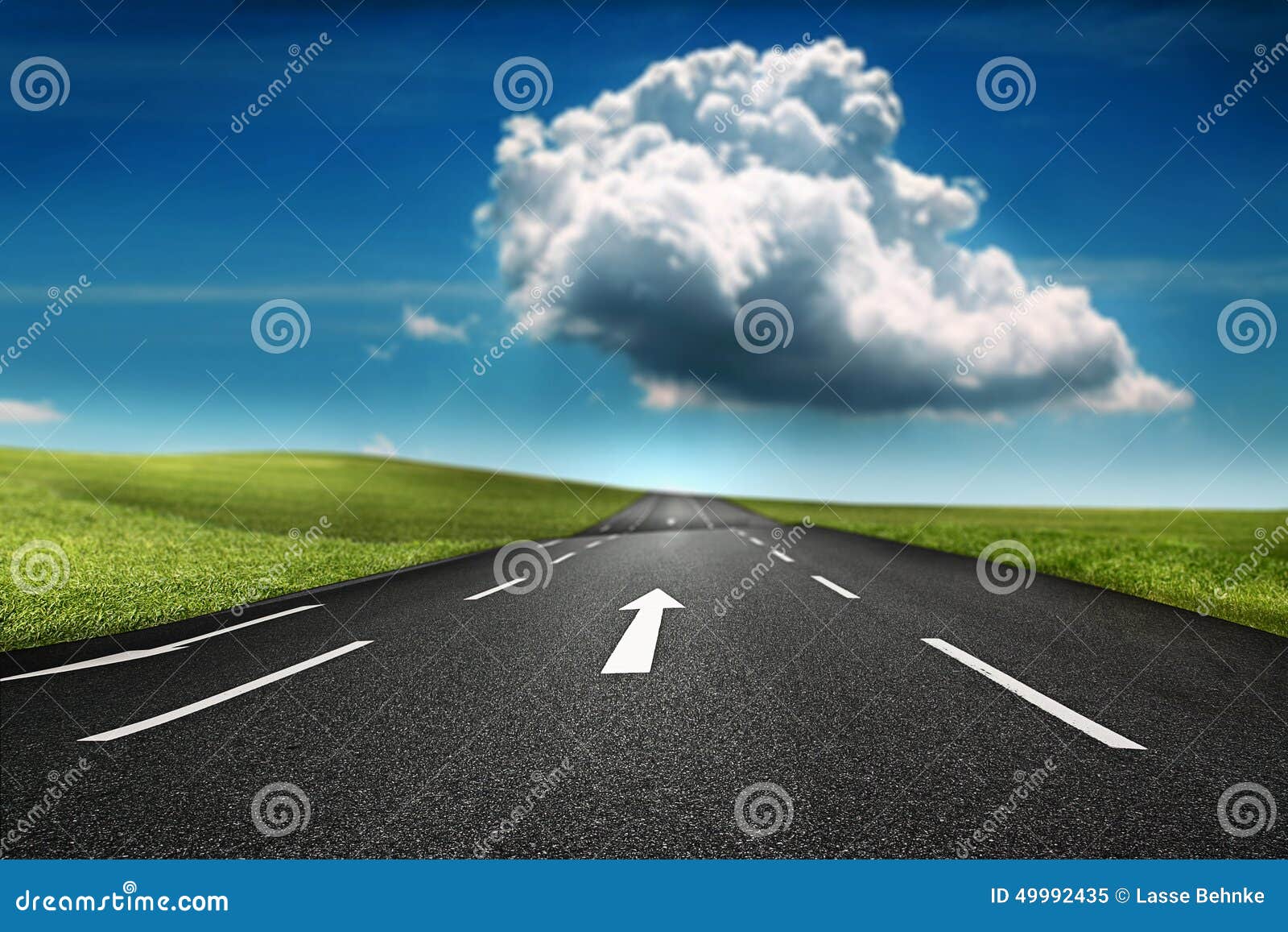 Endless street stock image. Image of meadow, downhill - 49992435