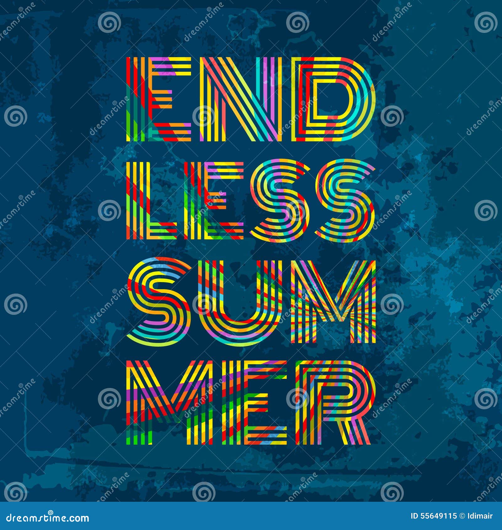 Endless Summer. Artwork for Wear in Custom Colors Stock Vector ...