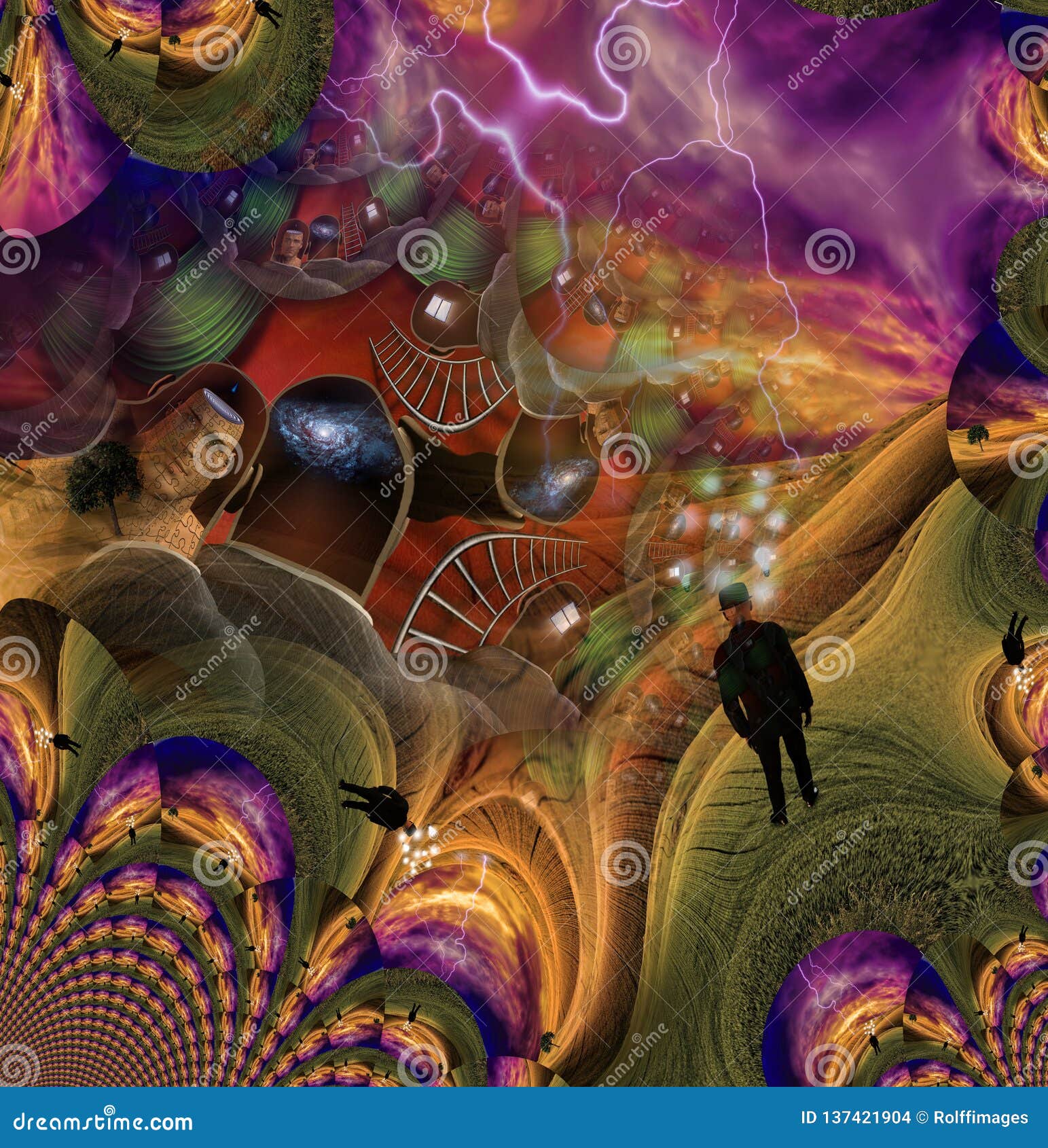 Endless thoughts stock illustration. Illustration of fire - 137421904