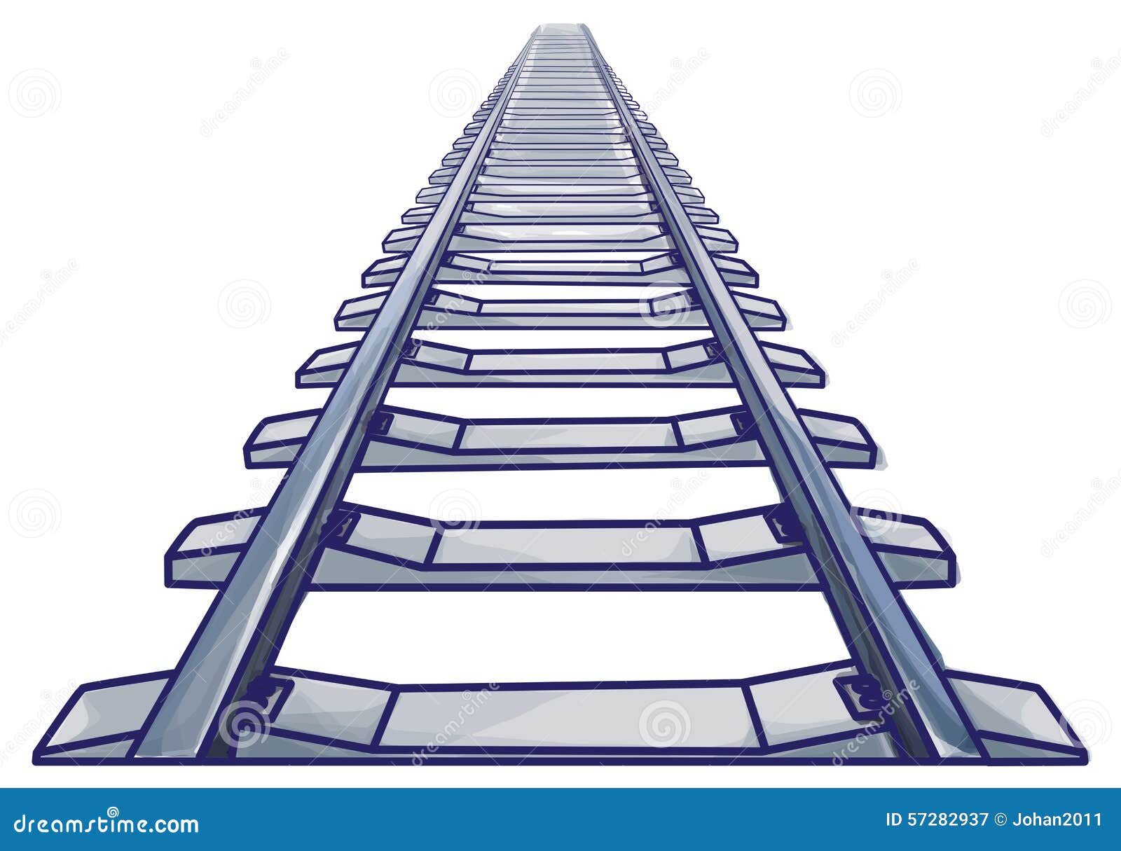Endless train track. stock vector. Illustration of outline - 57282937