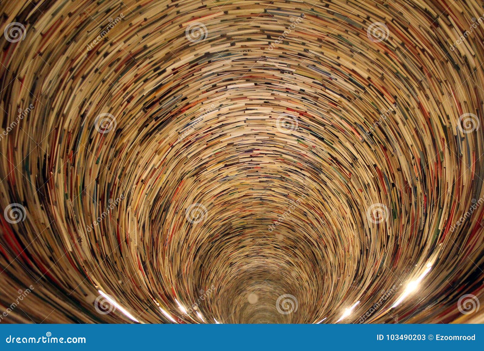 Endless tunnel of books editorial stock photo. Image of location ...