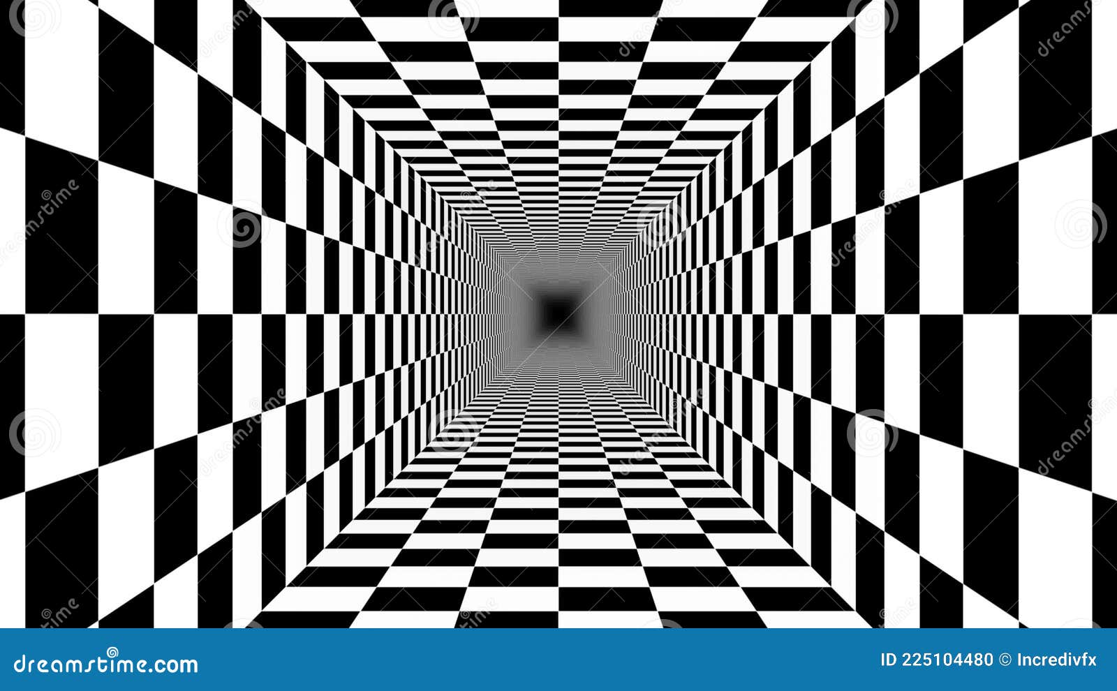 Checkerboard Tunnel Pattern Perspective Endless Black White Illusion ...