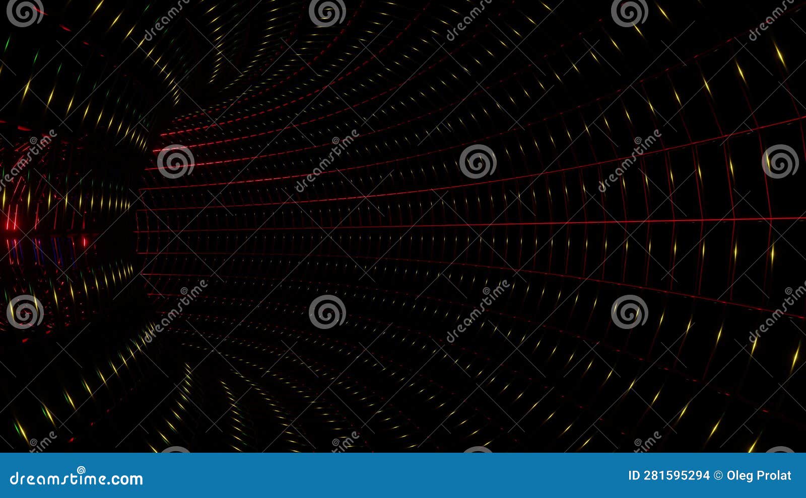 Endless Tunnel Like a Spider Web with Sparkling Lights 3d Render ...