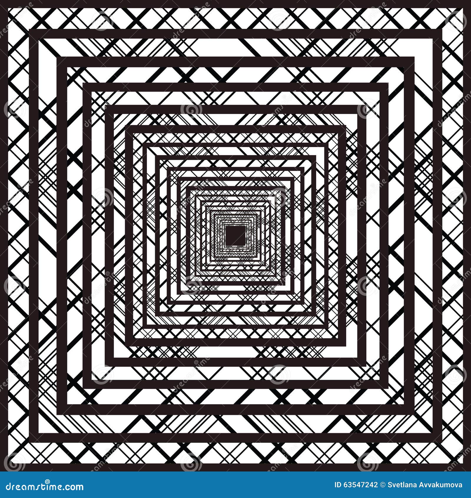 Endless Tunnel. Set of Square Frames Stock Vector - Illustration of ...