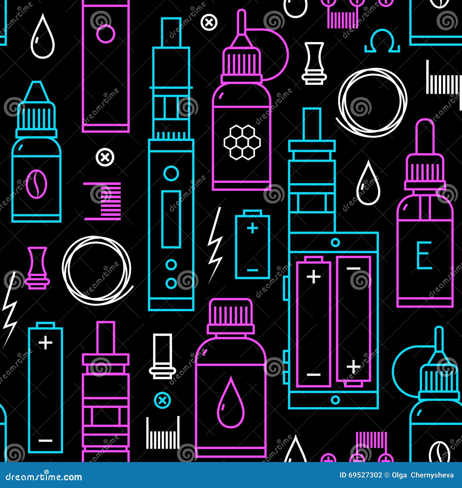 Endless vape background stock vector. Illustration of bolt - 69527302