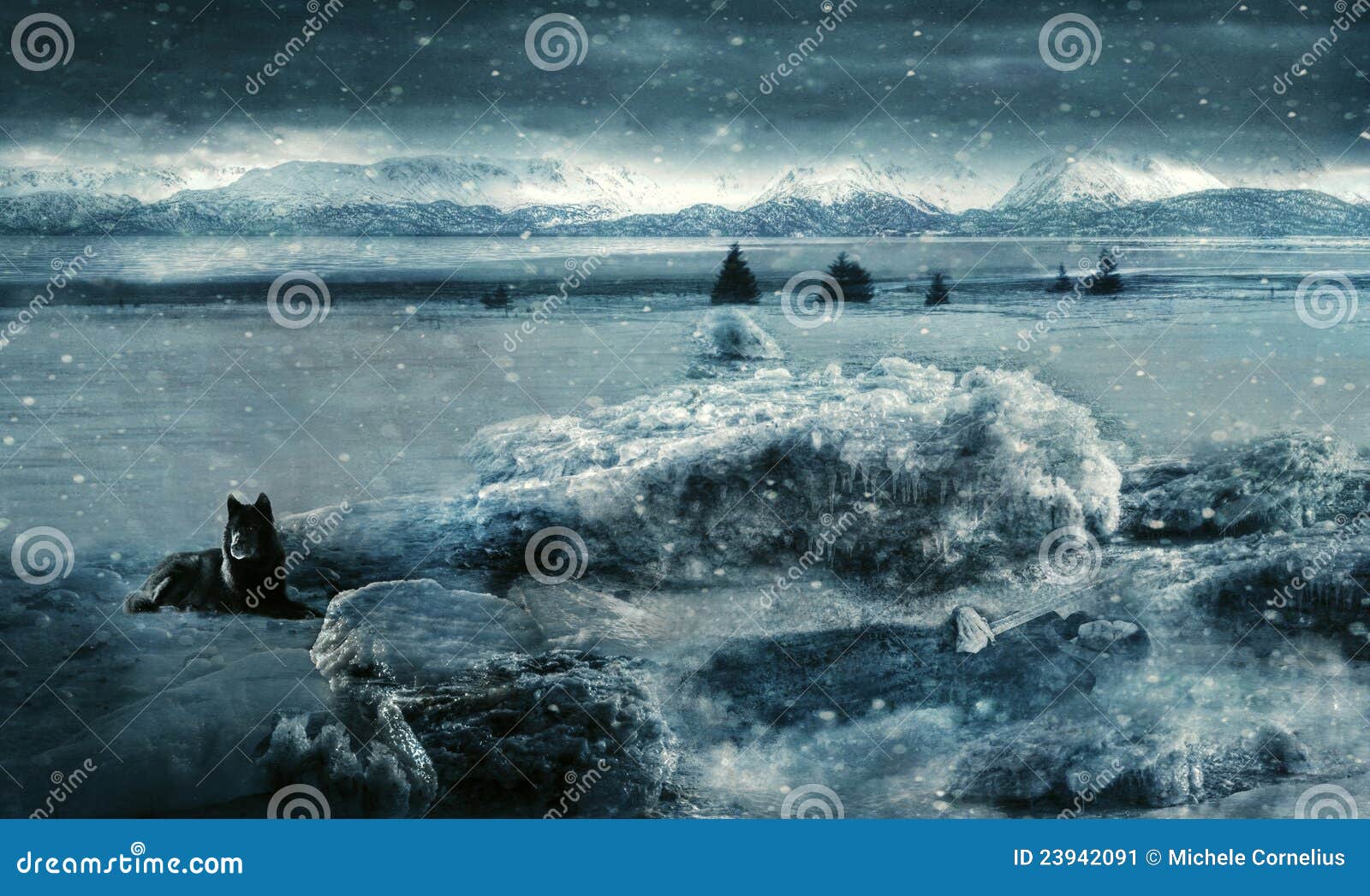 Endless Winter stock image. Image of sword, fantasy, cold - 23942091