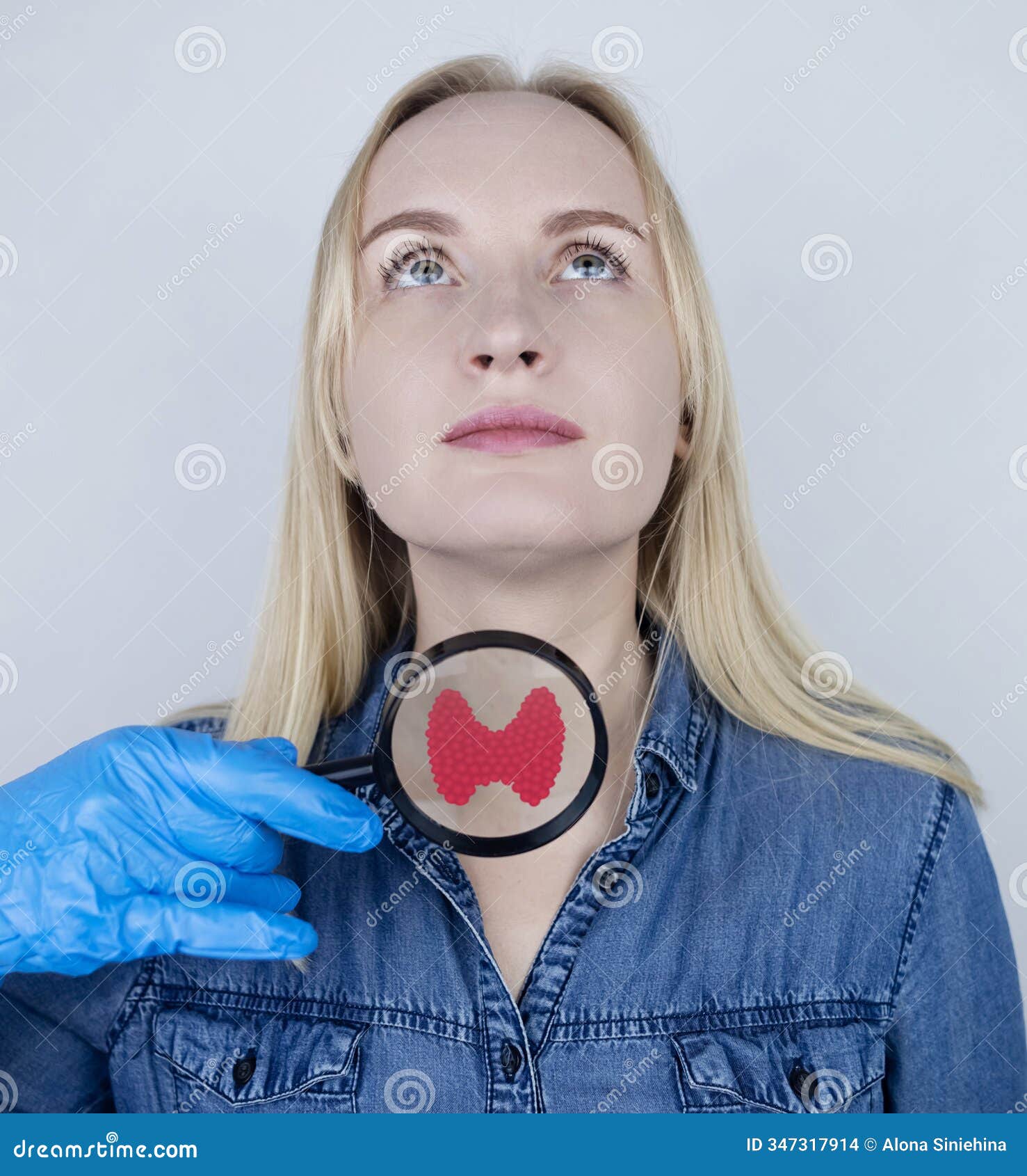 An Endocrinologist Examines An Enlarged Thyroid Gland In A Young Girl ...