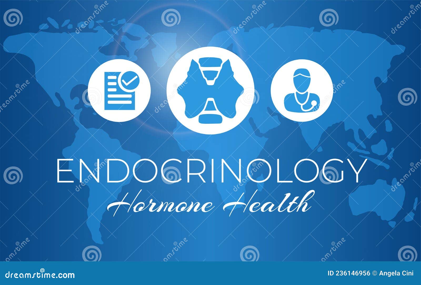 Endocrinology Hormone Health Medical Background Design Stock Vector
